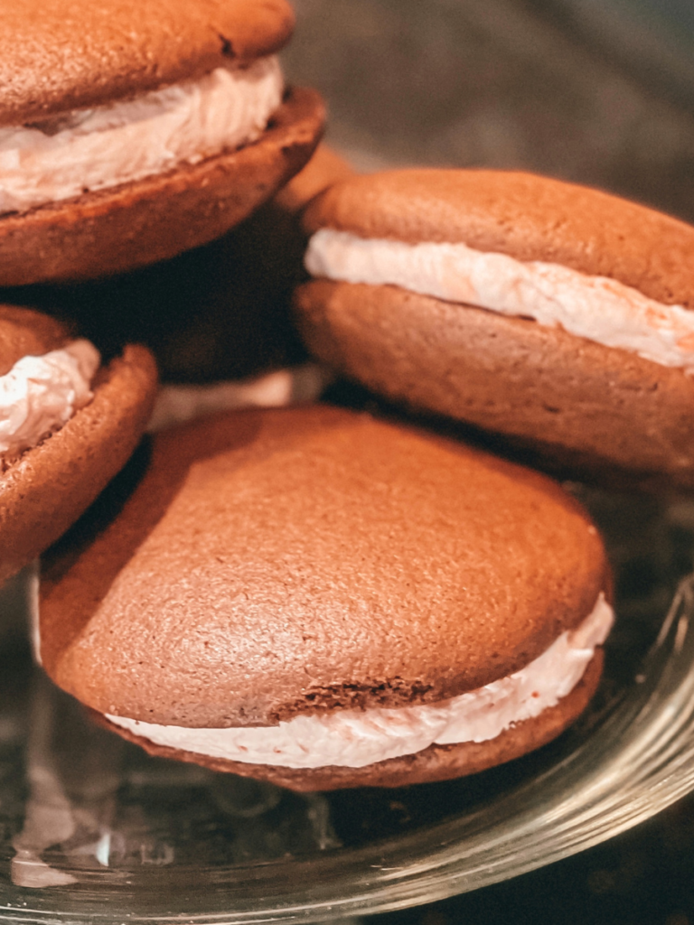 Delicious Chocolate, Raspberry filled Whoopie Pies - THE JENNY WREN